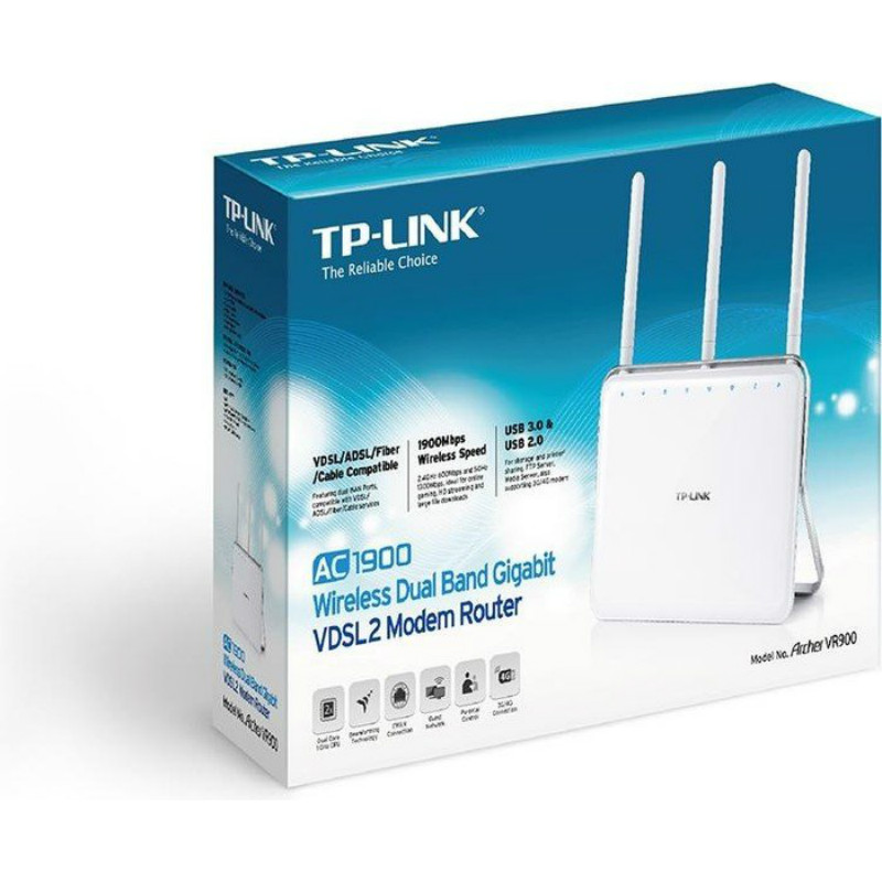 TP-Link AC 1900 Wireless Dual Band Gigabit VDSL/ADSL Modem Router ...