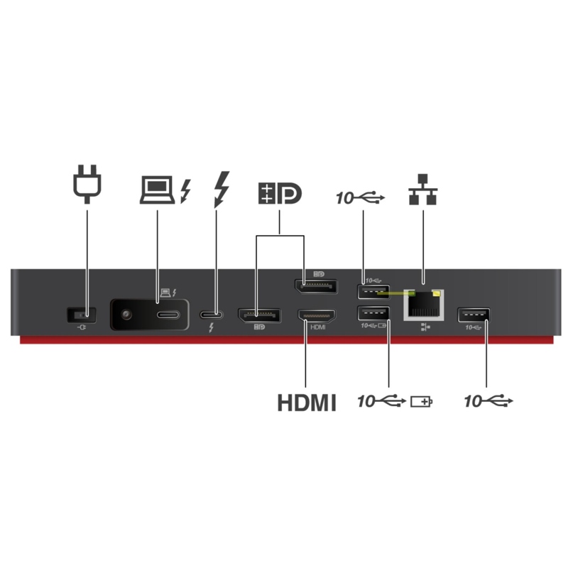 Lenovo ThinkPad Thunderbolt 4 Workstation Dock 135W PD Black 40B00135EU ...