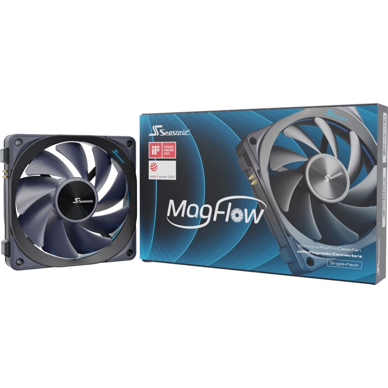 Seasonic MagFlow 120 12cm 4-Pin PWM Case Fan Black MAGFLOW-1 | e-Gate